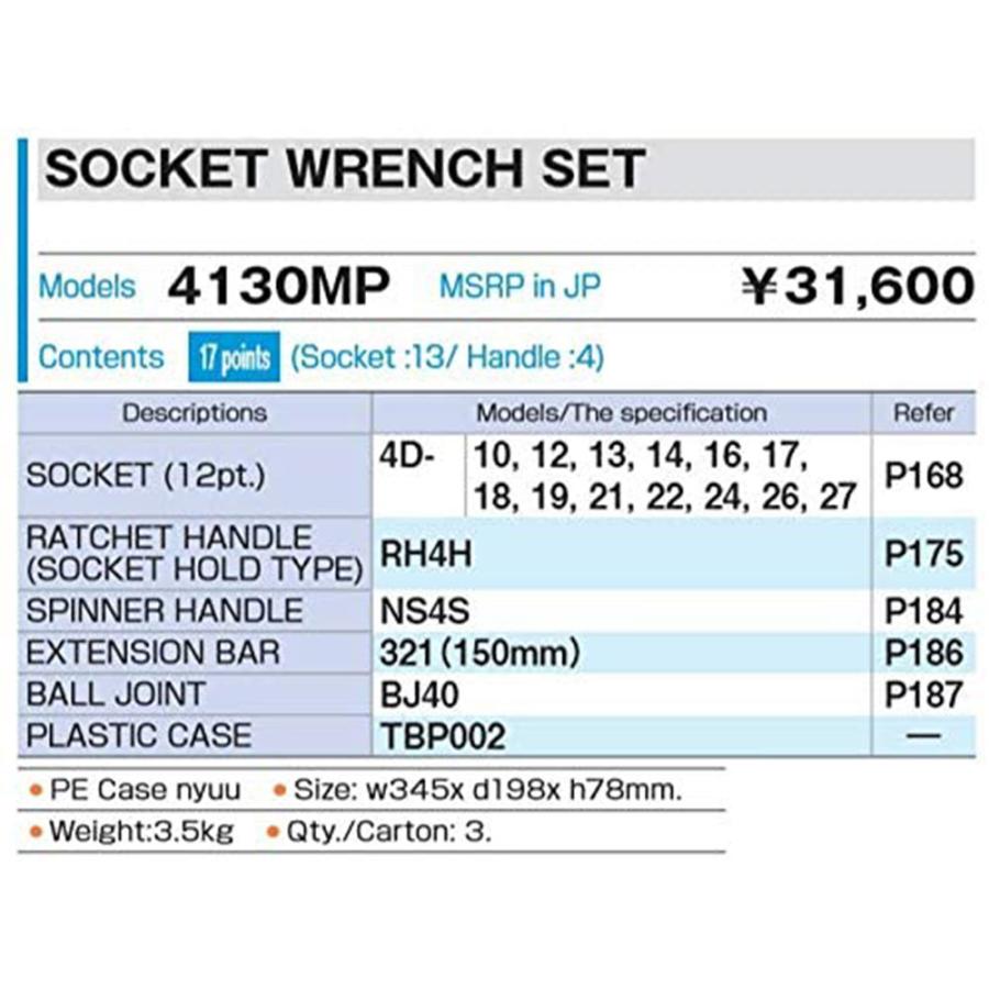 TONE（トネ） ソケットレンチセット 4130MP 差込角12.7mm レッド 工具セット 送料無料 : モノパ ヤフー店 - 通販 ...