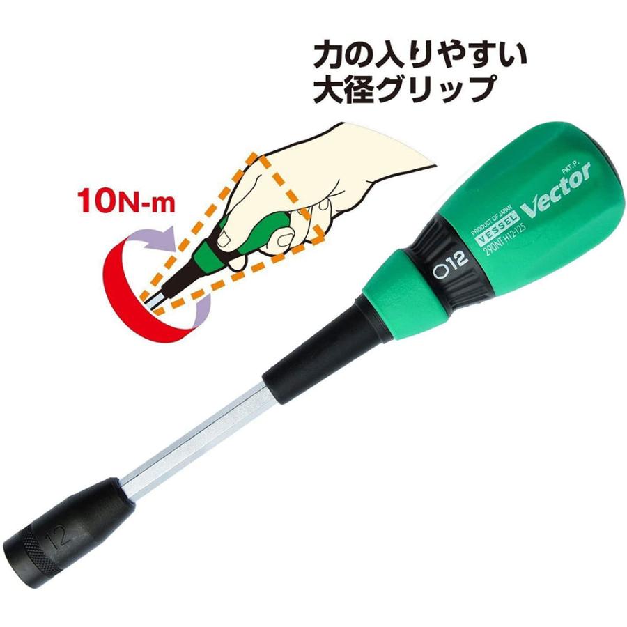 VESSEL（工具） ベッセル VESSEL B-290NT ベクトルナットドライバー 対辺12mm 送料無料 : モノパ ヤフー店 - 通販 - Yahoo!ショッピング