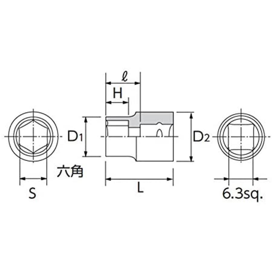 KTC 京都機械工具 B2-06 6.3sq. ソケット (六角) 6mm 送料無料 : モノパ ヤフー店 - 通販 - Yahoo!ショッピング