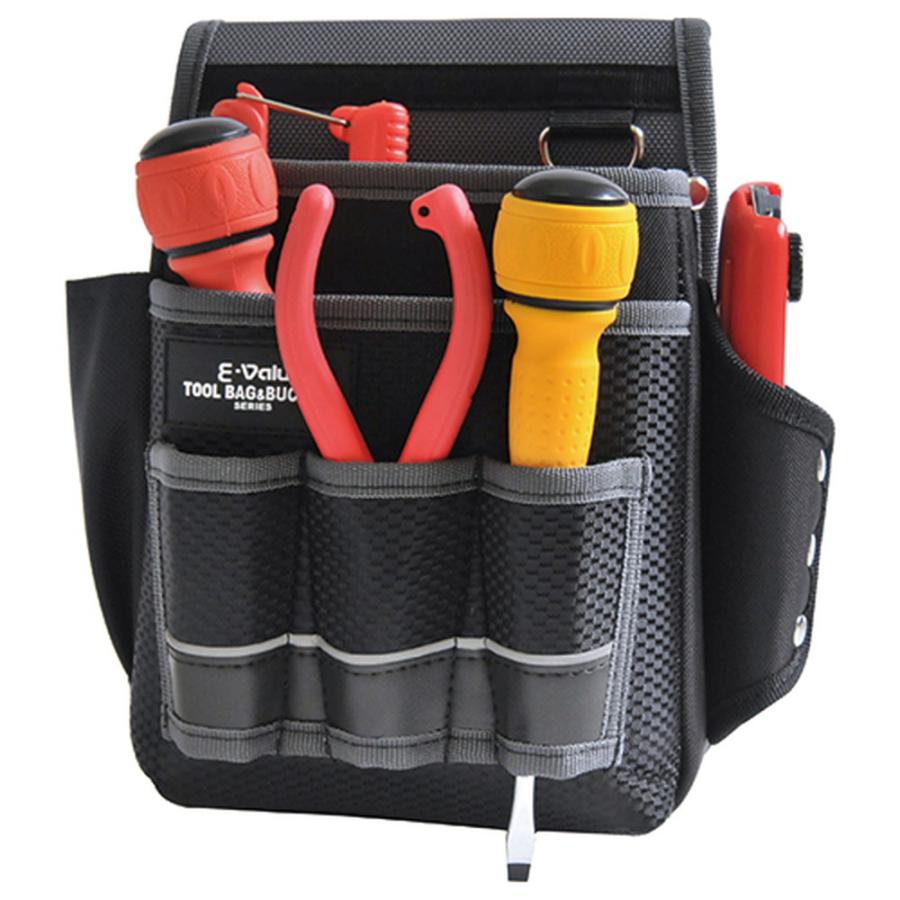 E-Value 腰袋 ホルダー付き グレー EDK-3D GR 腰道具 工具 小物入れ ベルト かっこいい 大工 電工 釘袋 : モノパ ヤフー店 - 通販 - Yahoo!ショッピング