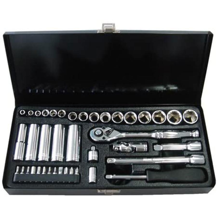 E-Value ソケットレンチセット ESR-2340M 72山ギア ラチェットハンドル 面接触加工 6.35mm 9.5mm 1/4インチ 3/8インチ : モノパ ヤフー店 - 通販 ...