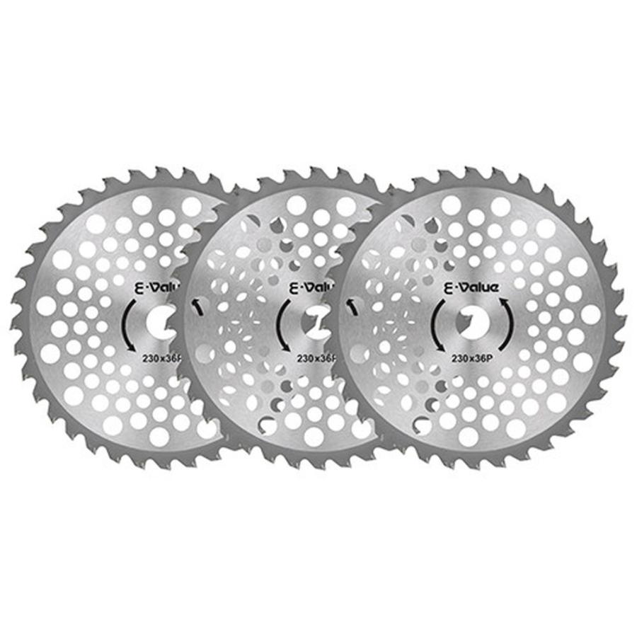 E-Value チップソー ETT-230mm×36P 軽量タイプ 奥行0.3×高さ23×幅23cm 3枚組 草刈り機の刃 草刈 機 用 刈払機 石に強い 替え刃 : モノパ ヤフー店 ...