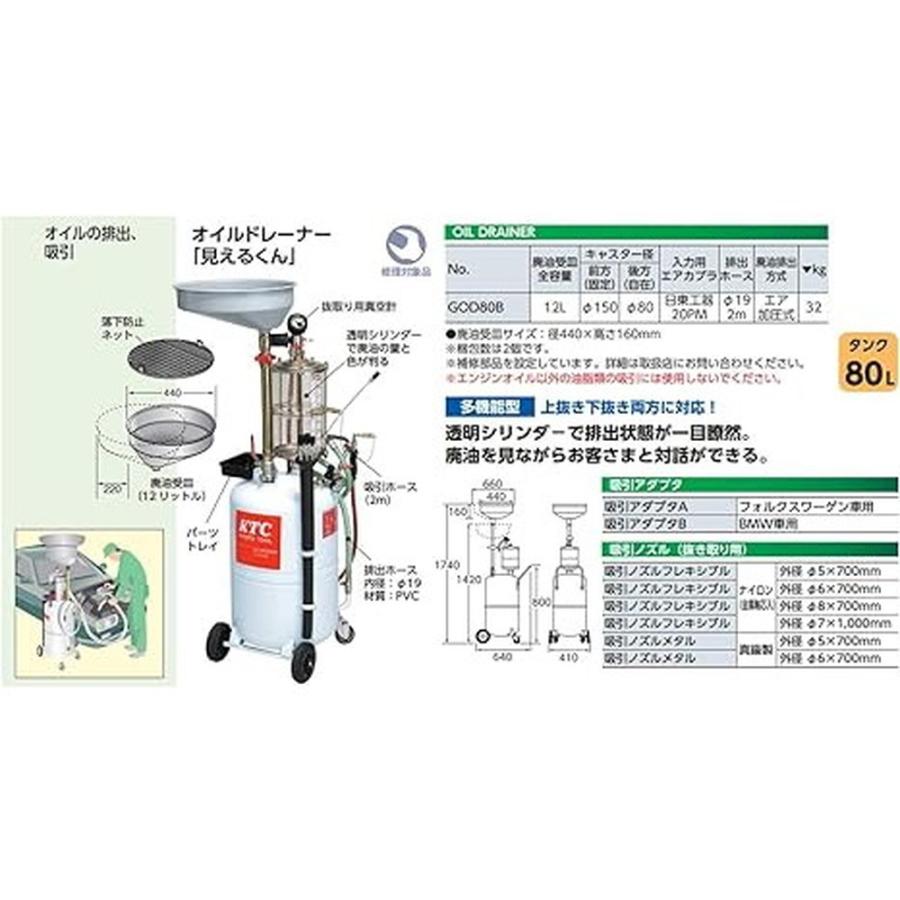 KTC 京都機械工具 オイルドレーナー 見えるくん GOD80B : モノパ ヤフー店 - 通販 - Yahoo!ショッピング