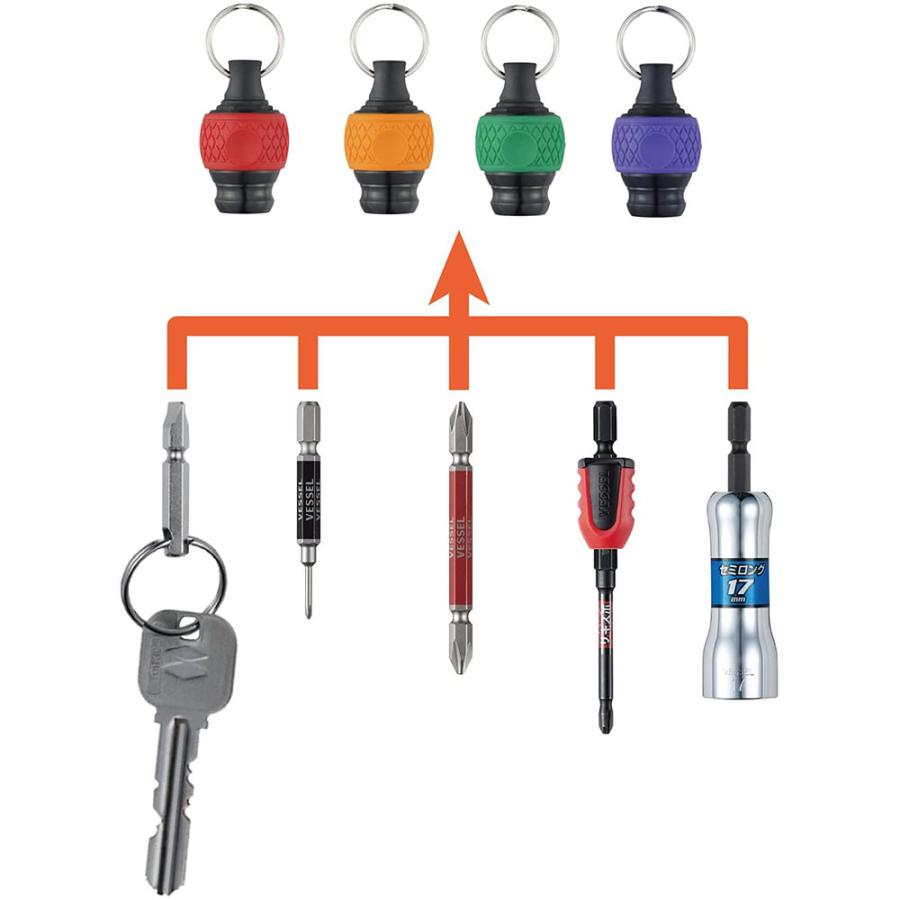 VESSEL（工具） ベッセル VESSEL ボールグリップ クイックキャッチャー 1個 イエロー QB-22Y ビットホルダー : モノパ ヤフー店 - 通販 - Yahoo!ショッピング