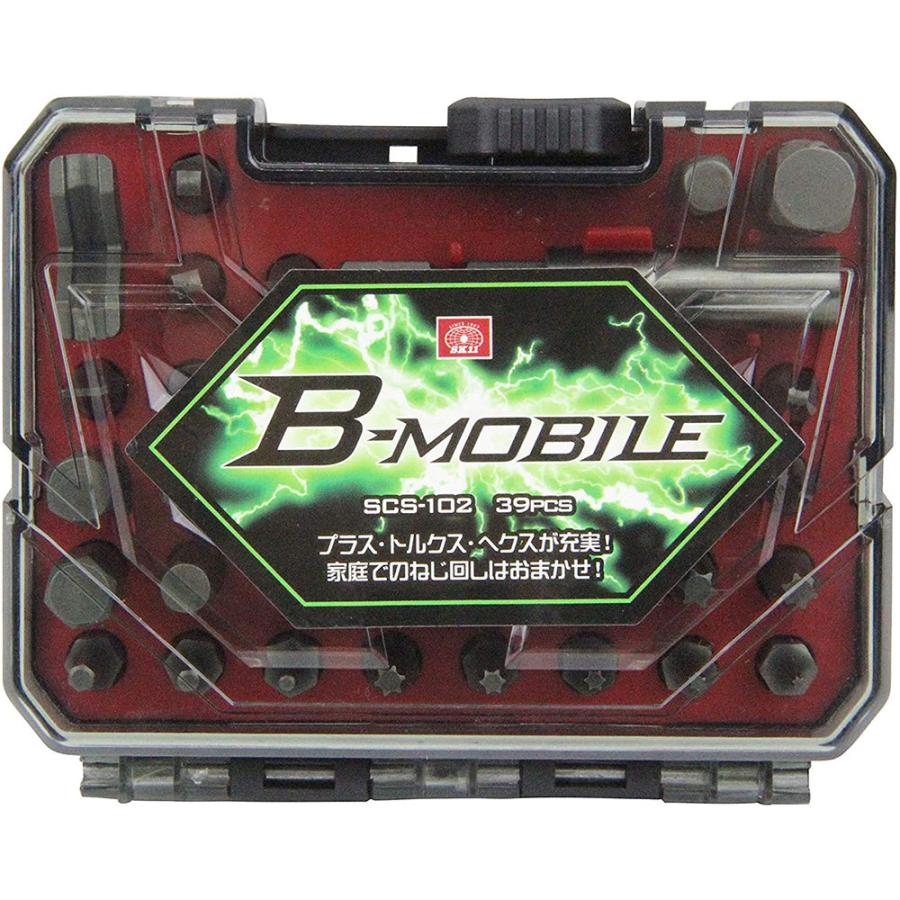 SK11 B-MOBILE ビット&アダプター 39点セット SCS-102 ネジ 締め ドリルドライバー インパクトドライバー ケース付き プラス ヘクス トルクス : モノパ ヤフー店 ...