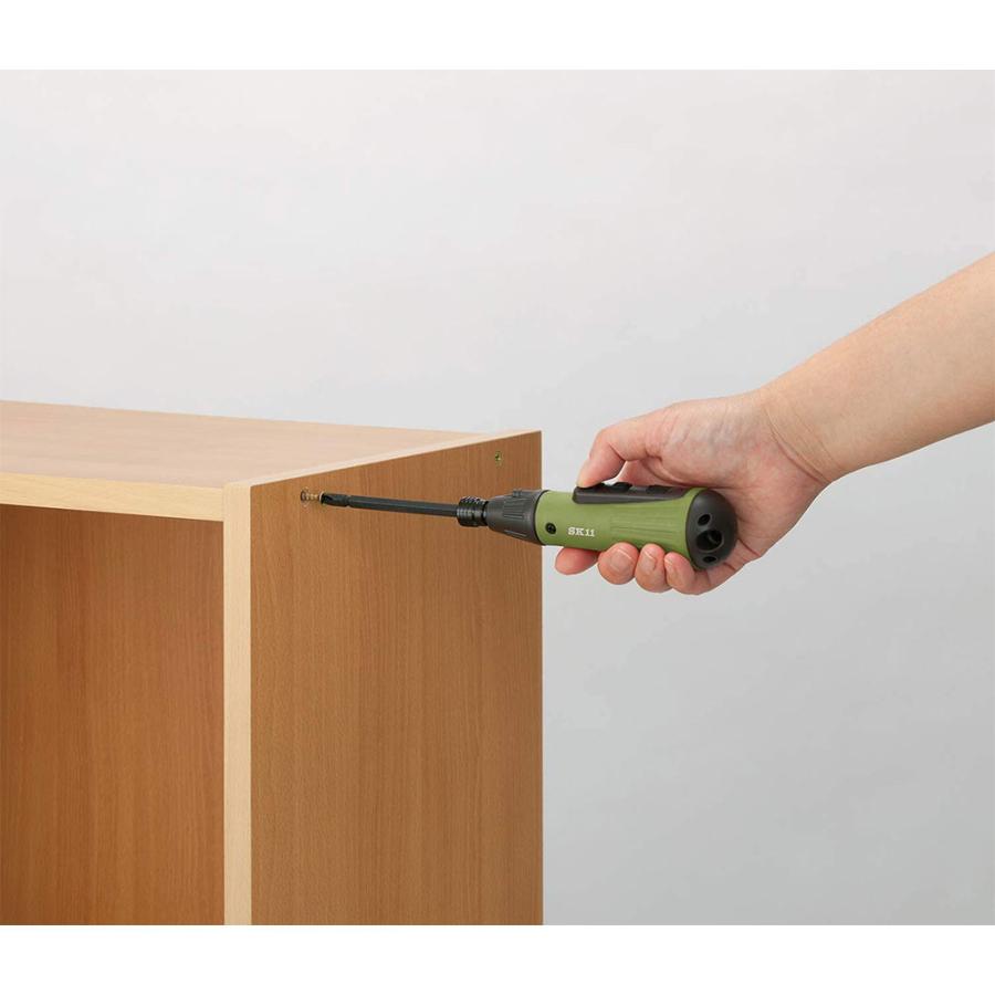 SK11 充電式デュアルドライバー (グリーン) SDV-DUO-DG/BK 電動ドライバー 手回し USB充電 両頭ビット付 家具 組み立て DIY : モノパ ヤフー店 - 通販 ...
