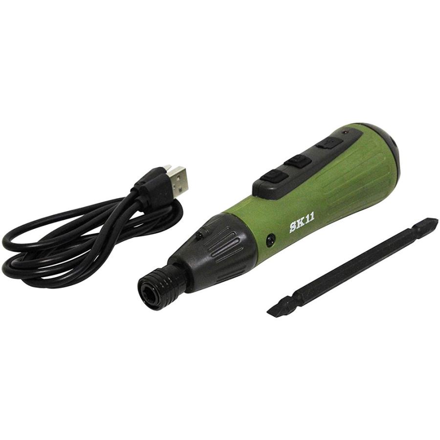 SK11 充電式デュアルドライバー (グリーン) SDV-DUO-DG/BK 電動ドライバー 手回し USB充電 両頭ビット付 家具 組み立て DIY : モノパ ヤフー店 - 通販 ...