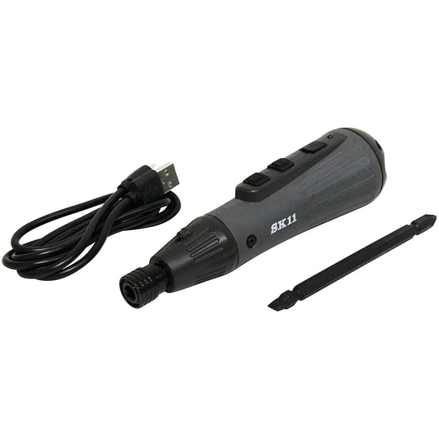 SK11 充電式デュアルドライバー (グレー) SDV-DUO-GR/BK 電動ドライバー 手回し USB充電 両頭ビット付 家具 組み立て DIY : モノパ ヤフー店 - 通販 ...