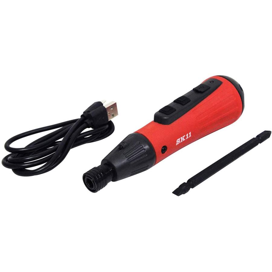 SK11 充電式デュアルドライバー (レッド) SDV-DUO-RE/BK 電動ドライバー 手回し USB充電 両頭ビット付 家具 組み立て DIY : モノパ ヤフー店 - 通販 ...