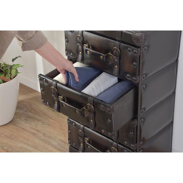 IW-874 チェスト4D 四段 おしゃれ シンプル デザイン インテリア 収納 引き出し 家具 小物収納 かっこいい 合皮 皮 トランク モダン シック 寝室 洋服入れ : lfc-az ...