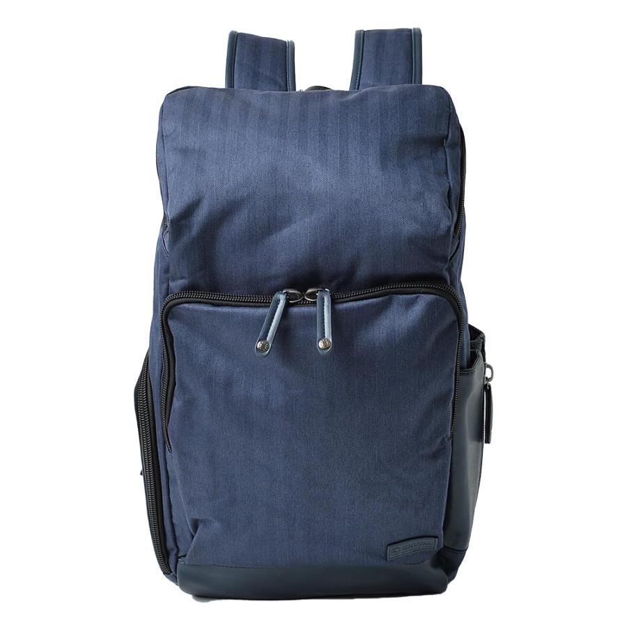 B.C.+ISHUTAL 十川鞄 ビーシーイシュタル ボン スクエア リュック バックパック デイパック B4 撥水 ヘリンボーン ネイビー IOB-8507-NV : details by ...