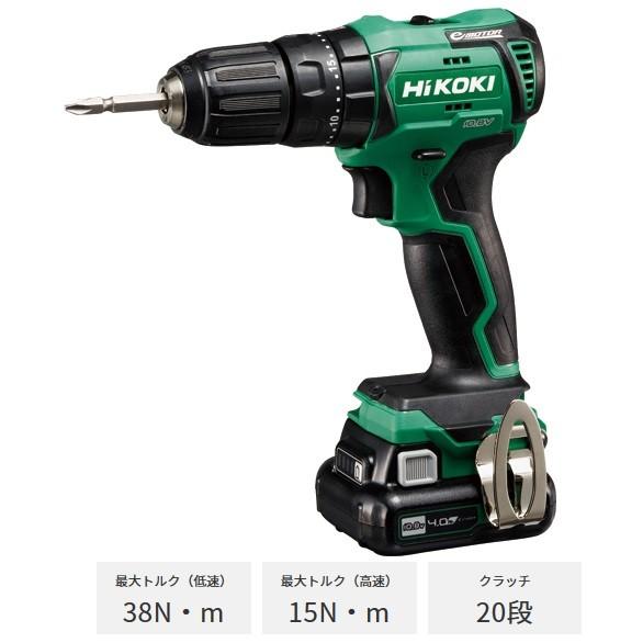 HiKOKI 【メーカー取寄せ】HiKOKI 10.8Vコードレス振動ドライバドリル DV12DD(2LS) (4.0Ahバッテリ:BSL1240M×2、急速充電器:UC12SL、ケース付 ...