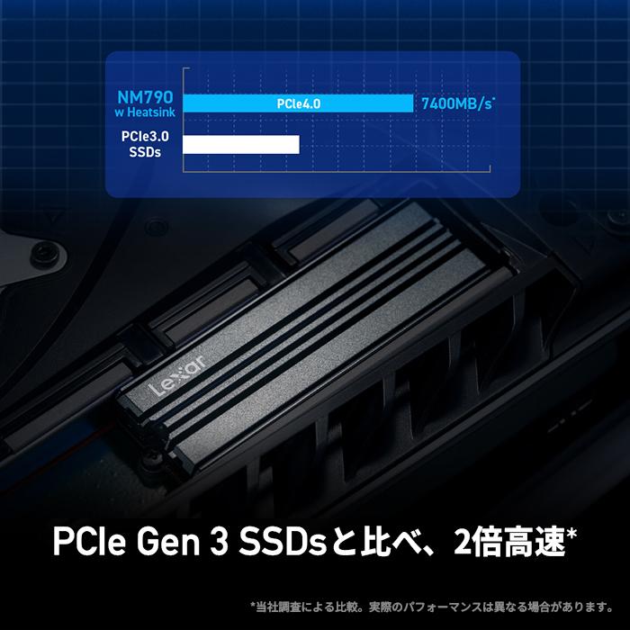 Lexar SSD 2TB NVMe PCIe Gen4×4 PS5確認済み ヒートシンク付 R Lexar SSD 2TB NVMe PCIe Gen4×4 PS5確認済み ヒートシンク付 R