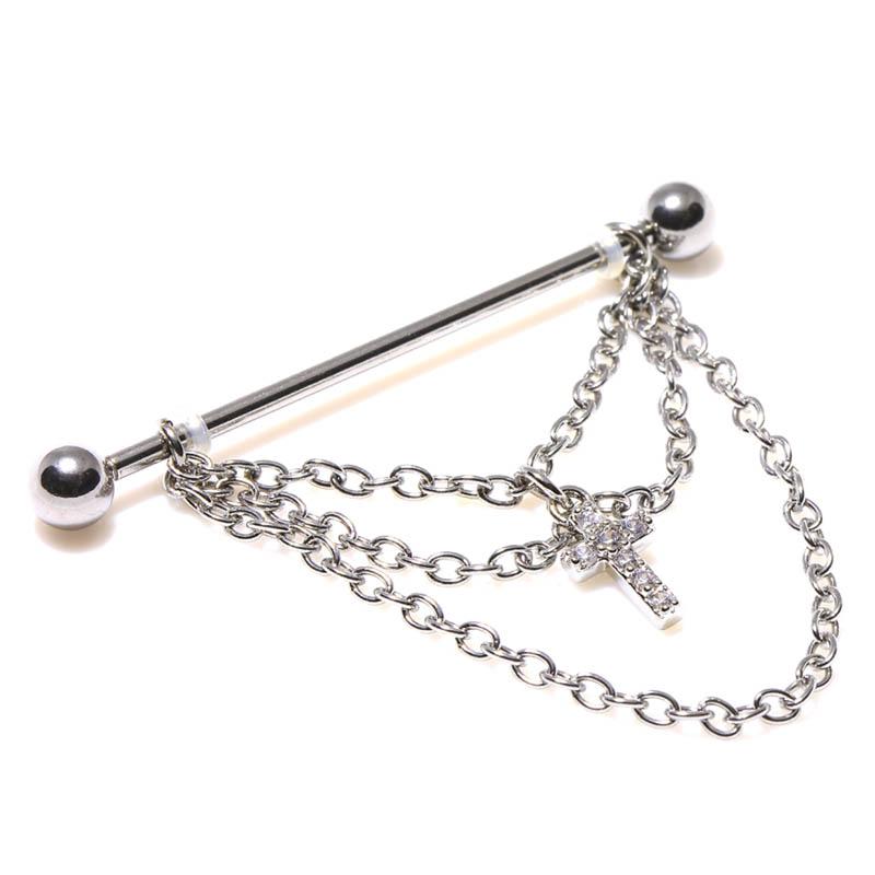 ボディピアス 14G 2WAY 3チェーン＆クロス チャーム インダストリアル バーベル 約38mm BP-ID101 : MONSTER KIDS STORE・ボディピアス - 通販 ...