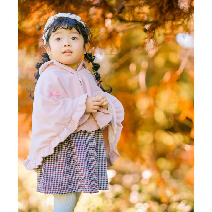 MOONONNON 子供服 女の子 コート 秋冬 中綿 普段着 通園着 お出かけ ベビー あったか マイクロフリース リボン フード 取り外し ...