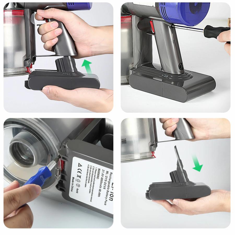 v8 【前期モデル兼用】ダイソン dyson V8 SV10 互換 バッテリー 大容量 21.6V 4000mAh PSE認証済み 壁掛けブラケット対応 : ムーンショット ヤフー店 - 通販 ...