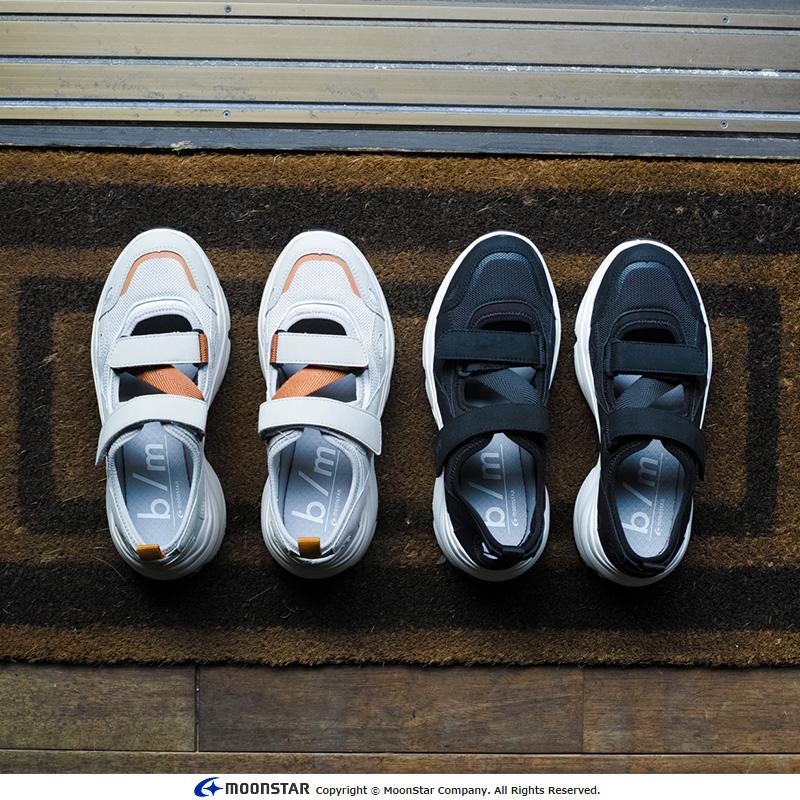 b/m ムーンスター ビーエム スニーカー サンダル メンズ レディース 厚底 シューズ 普段履き 靴 黒 履きやすい 歩きやすい moonstar B/M04 オルタ ブラック : ムーン ...