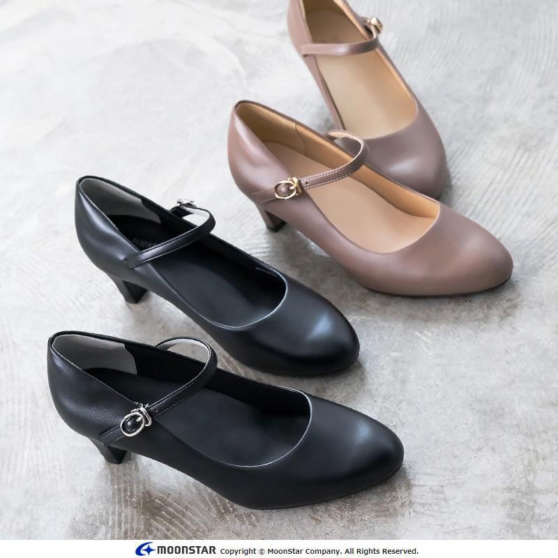 ムーンスター パンプス スガタ レディース 軽い 幅広3E 履きやすい 歩きやすい 痛くない 走れる おしゃれ 5cmヒール シューズ moonstar sugata MS SGT510 ...