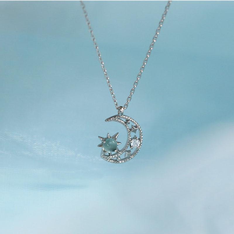 ネックレス 三日月 星 S925 アクアマリン 可愛い 夜空 : MoonStream - 通販 - Yahoo!ショッピング