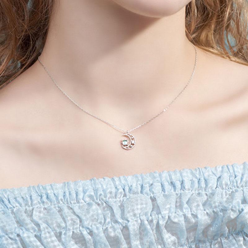 ネックレス 三日月 星 S925 アクアマリン 可愛い 夜空 : MoonStream - 通販 - Yahoo!ショッピング