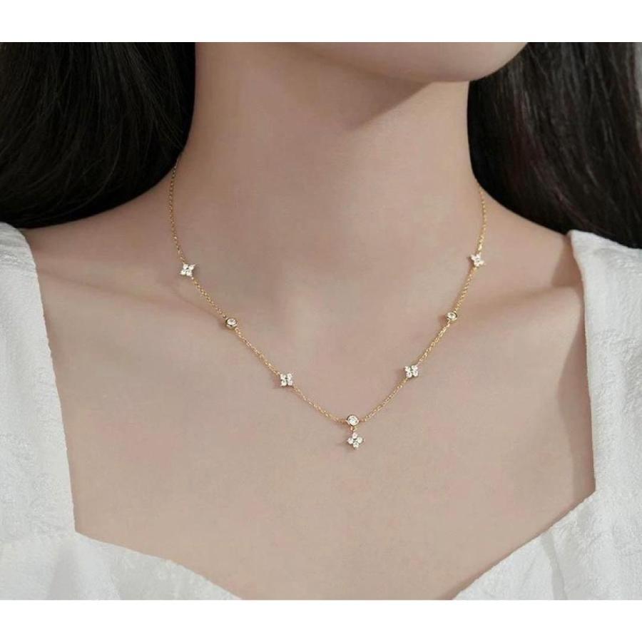 ネックレス 四葉 可愛い S925 お花 デザイン : 102024100633 : MoonStream - 通販 - Yahoo!ショッピング