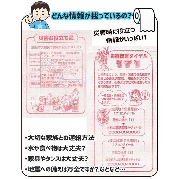 防災 トイレットペーパー 日本製 ダブル 地震 学べる 30m 役立つ 知識 トイレロール 防災グッズ 災害 知育 地震対策 防災の日 トイレ /60N 地震防災ペーパー : モアクリエイト ...