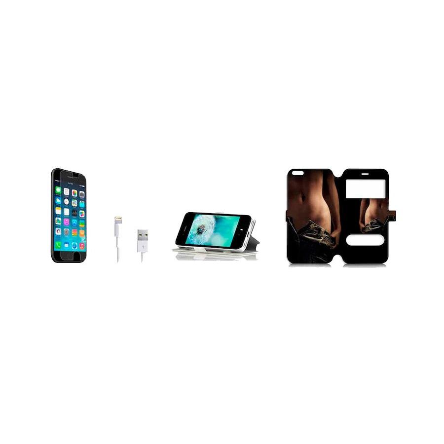 iPhone4 4Sセクシーガール手帳型ケース 充電ケーブル フィルム付 : MORE BUY MORE - 通販 - Yahoo!ショッピング