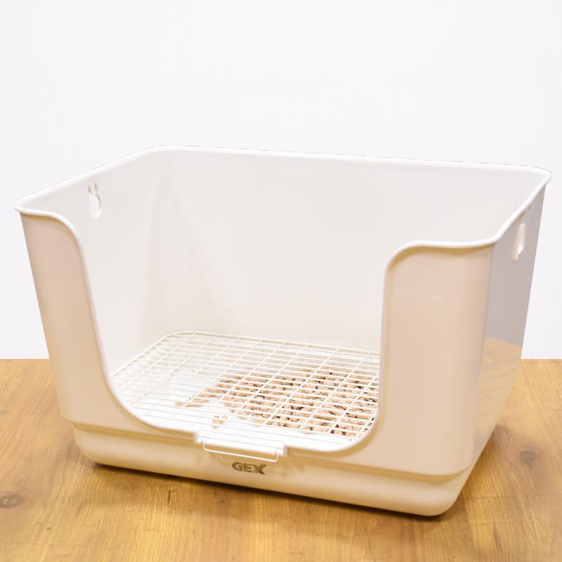 GEX（ジェックス） 四角ラビレット XL ミルキーホワイト ヒノキア 消臭セット（トイレ本体・消臭砂試供品・正方形トイレシーツ2枚） うさぎ用 小動物用 トイレ 大型 : MorePets ...