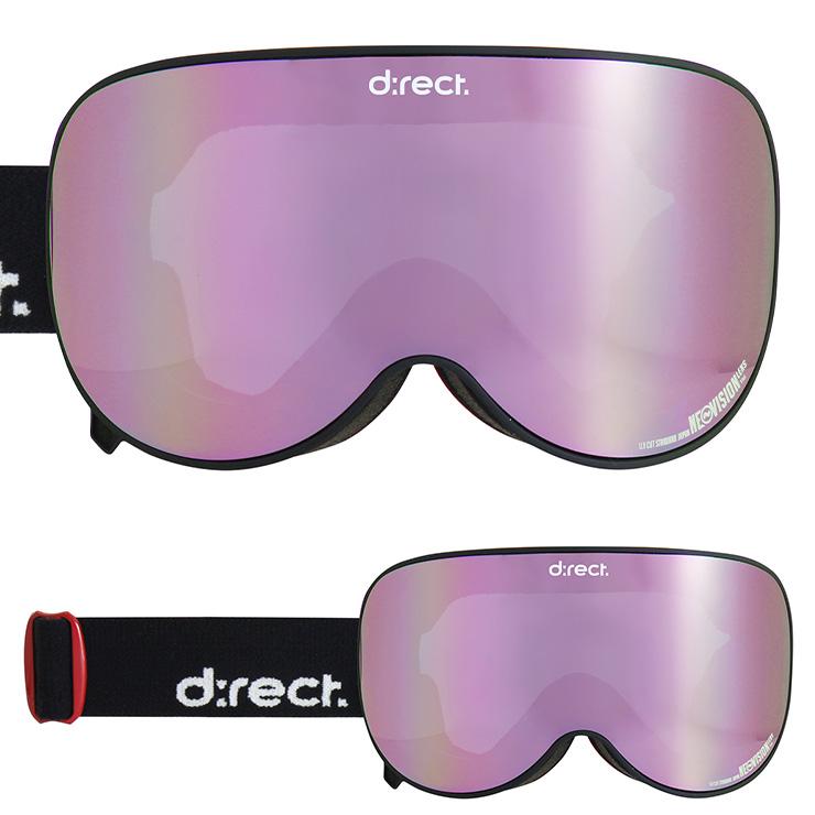 D:RECT ディレクト スノーボード ゴーグル SWITCH カラー：Mat BLACK レンズ：NEOVISON HD ROSE GOLD Revo mirror 平面 : モアスノー ...