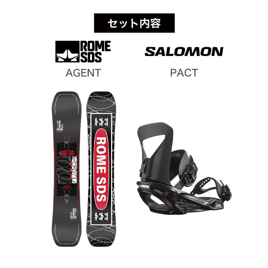 取付無料 ROME ローム AGENT エージェント スノーボード ＆ SALOMON PACT バインディング 2点セット 23-24 2024 : 24368 : モアスノー Yahoo ...