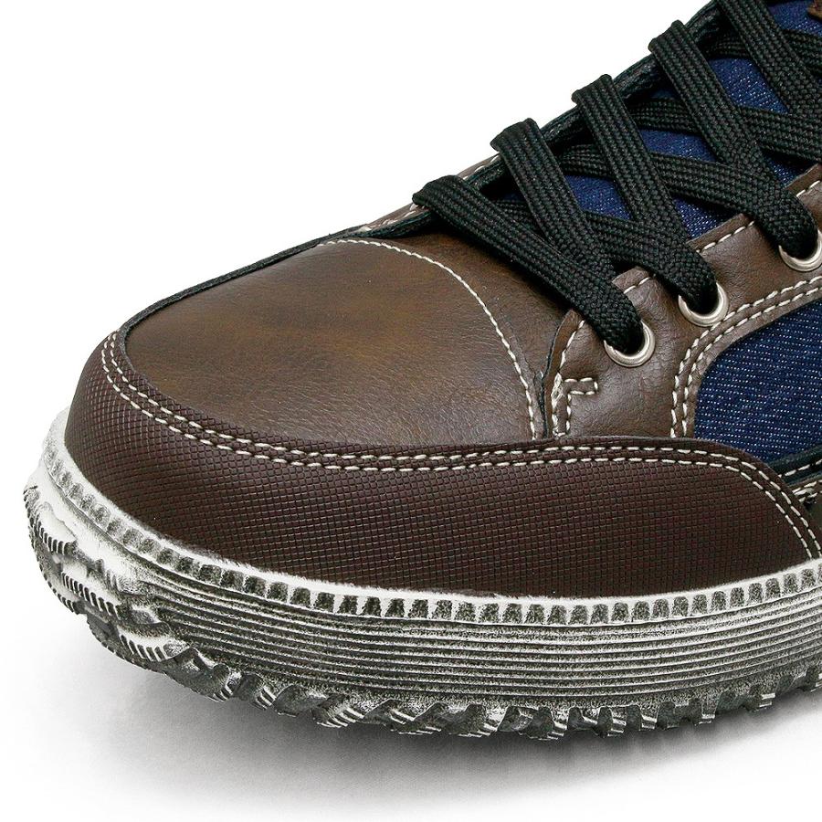 EDWIN スニーカー メンズ 軽量 カジュアルシューズ 防水 クッション性 衝撃吸収 3E ハイカット PUレザー 紐靴 edm3602｜正規販売店 : moriashizakkaヤフー店 ...