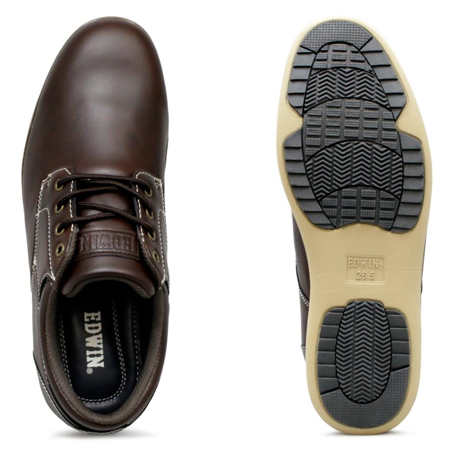 EDWIN 靴 メンズ 防水 革靴 スニーカー カジュアルシューズ ビジネスシューズ PUレザー 幅広甲高 3E 紐靴 edm456｜正規販売店 : moriashizakkaヤフー店 ...