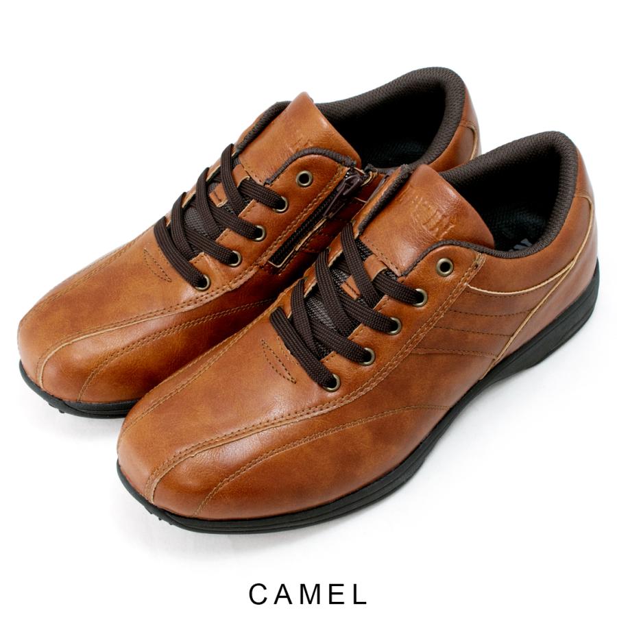 EDWIN スニーカー 防水 カジュアル 兼 ビジネススニーカー ウォーキングシューズ メンズ 3E ファスナー付き PUレザー 紐靴 エドウィン edm457｜正規販売店 ...