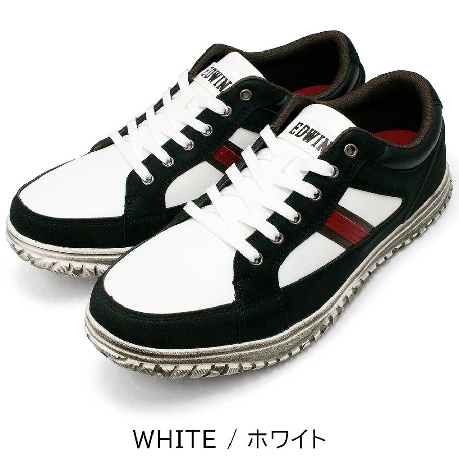 EDWIN（エドウィン） スニーカー メンズ 軽量 カジュアルシューズ 防水 衝撃吸収ソール クッション性 PUレザー 4E 紐靴 EDWIN edm644｜正規販売店 ...