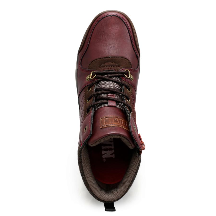 EDWIN エドウィン スニーカー ハイカット メンズ 防水 カジュアル アウトドア 耐滑 スニーカーブーツ PUレザー 幅広 3e ファスナー付き edm6560｜正規販売店 爆買 ...