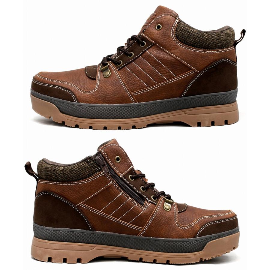 EDWIN エドウィン スニーカー ハイカット メンズ 防水 カジュアル アウトドア 耐滑 スニーカーブーツ PUレザー 幅広 3e ファスナー付き edm6560｜正規販売店 爆買 ...