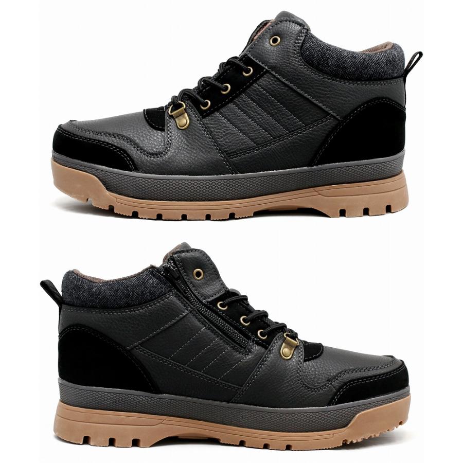 EDWIN エドウィン スニーカー ハイカット メンズ 防水 カジュアル アウトドア 耐滑 スニーカーブーツ PUレザー 幅広 3e ファスナー付き edm6560｜正規販売店 爆買 ...