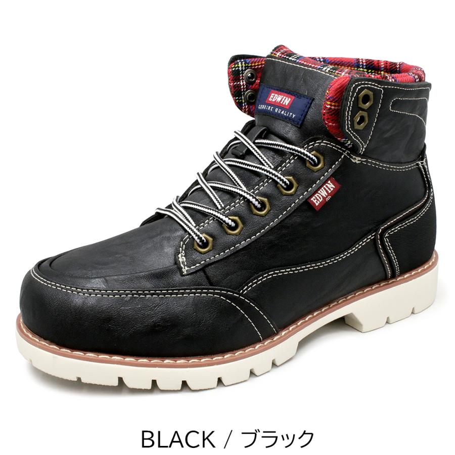 EDWIN エドウィン 靴 メンズ ブーツ 防水 カジュアル 革靴 スニーカーブーツ 上質素材 PUレザー 幅広 3e 紐靴 edm8500｜正規販売店 : moriashizakkaヤフー店 ...