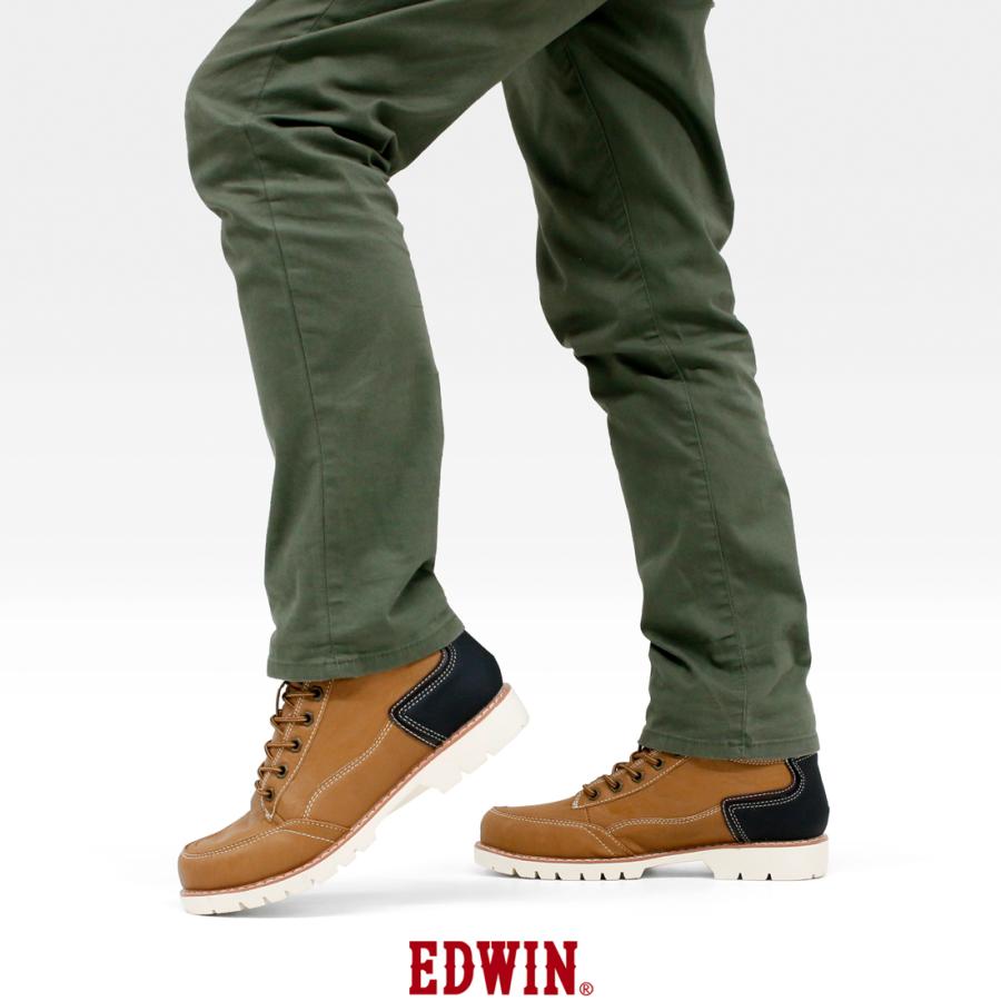 EDWIN エドウィン 靴 メンズ ブーツ 防水 カジュアル 革靴 スニーカーブーツ 上質素材 PUレザー 幅広 3e 紐靴 edm8500｜正規販売店 : moriashizakkaヤフー店 ...