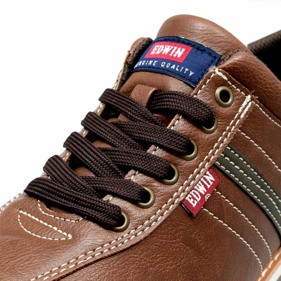 EDWIN（エドウィン） カジュアルシューズ メンズ 革靴 スニーカー 軽量 柔らかい 上質素材 PUレザー 幅広 3E おしゃれ 紐靴 EDM9803｜正規販売店 ...