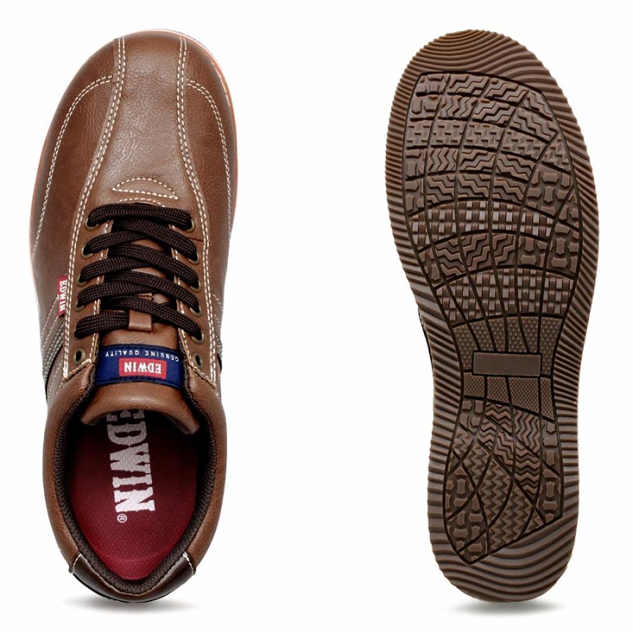 EDWIN（エドウィン） カジュアルシューズ メンズ 革靴 スニーカー 軽量 柔らかい 上質素材 PUレザー 幅広 3E おしゃれ 紐靴 EDM9803｜正規販売店 ...