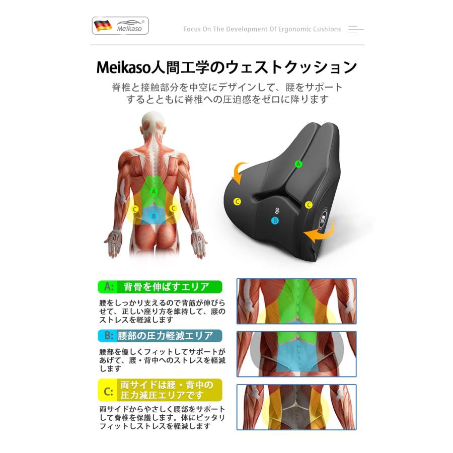 Meikaso 腰クッション ランバーサポート ネックパッド ファッション背もたれ 車用クッション カークッション ウェストクッション ネックピロー : 森本商店 - 通販 - Yahoo ...