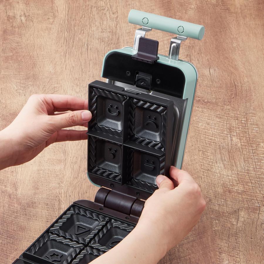 【Toffy/トフィー】 クォーターホットサンドメーカー K-HS6 (アッシュホワイト) ミニサイズ 5×5サイズ 4分割 プレート交換式 クォータ :s-B0CW5LLLNJ ...