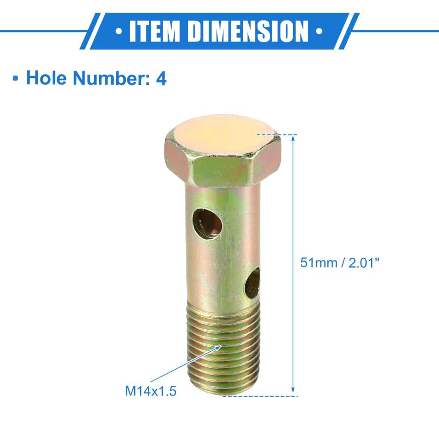 VekAuto ダブルバンジョーボルトキット M14x1.5 長さ51mm メトリックスレッド ターボブレーキラインフィッティングアダプター 車両用 : 森本商店 - 通販 - Yahoo ...