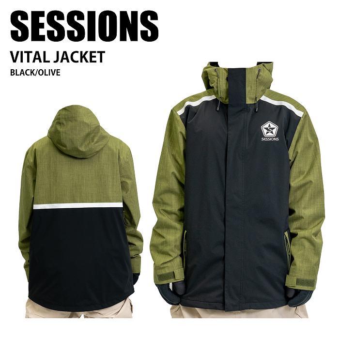SESSIONS（セッションズ） VITAL JACKET BLACK/OLIVE 24-25 ウエア ユニセックス ジャケット スキー ...