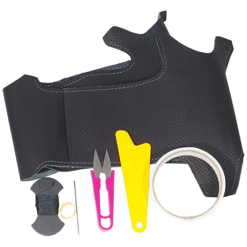 ロードスター(NC) () ()DIYステアリング本革巻き替えキットBSデザイン 1BS1Z28左右黒革パンチング×上下黒革×グレーシルバー : セレクトショップ MOSAIC STORE ...