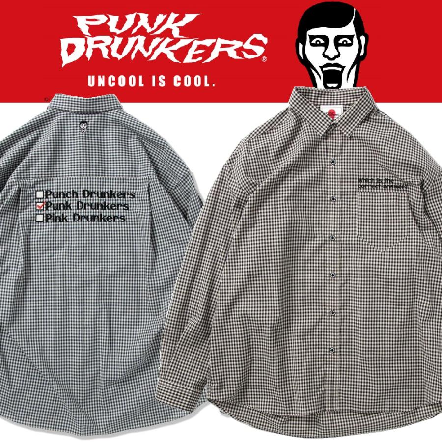 PUNK DRUNKERS（パンクドランカーズ） ギンガムチェックイズシャツ : MOSHMACHINE@Yahoo!店 - 通販 ...