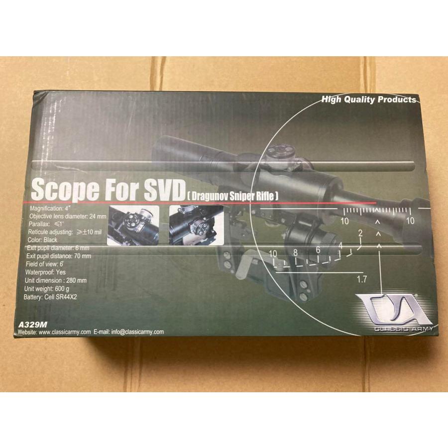 【Classic Army】SVD対応 PSO-1スタイル 4x24スコープ｜イルミネーション×レトロ外観×高精度4倍！装備再現＆狙撃性能強化に最適なロシア系スコープ【A329M ...
