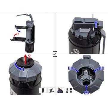 GBR スプリング パワー BBグレネード 130発 スプリング式 インパクト GREY M18 スモーク フラッシュ : ZepoR - 通販 - Yahoo!ショッピング