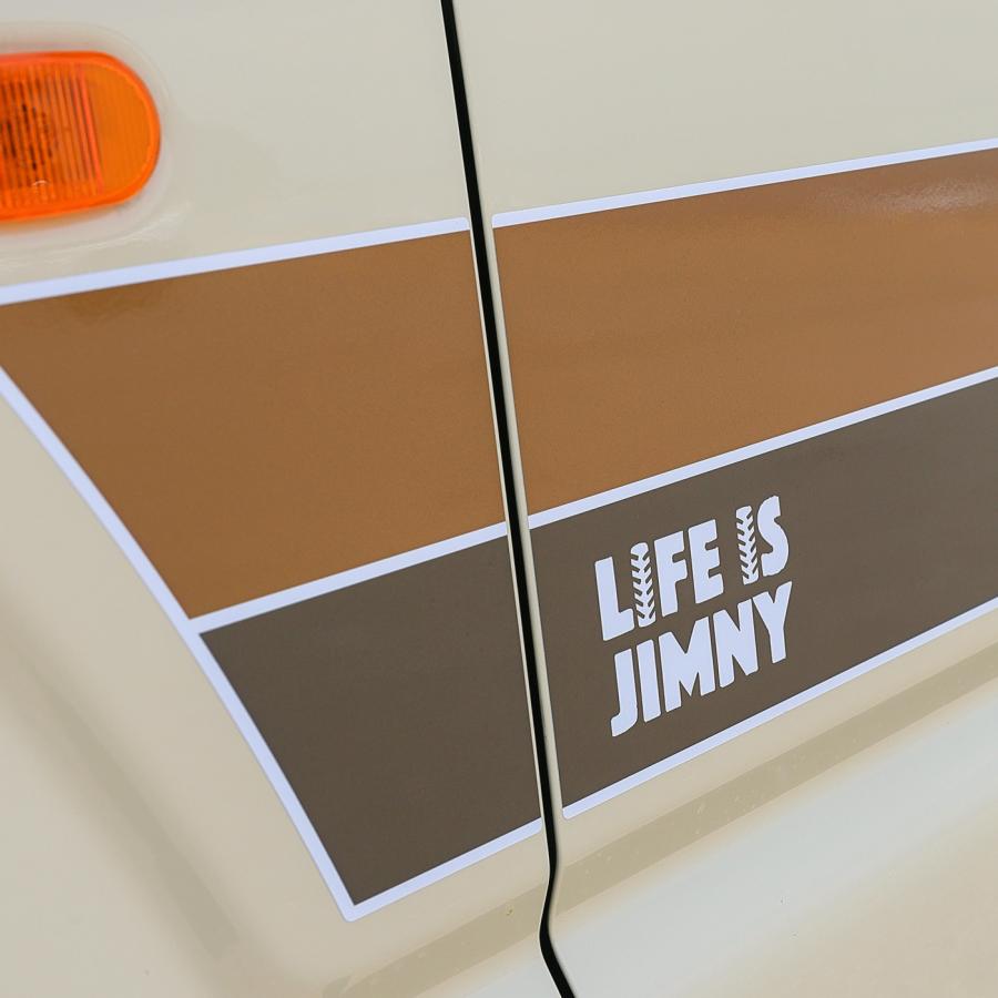 APIO アピオ サイドデカール "LIFE IS JIMNY" ライトブラウン x ブラウン ジムニー ジムニーシエラ〔4135-1L〕| JB64 JB74 ステッカー 1台分セット 車検 ...